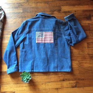 Petite Sophisticate | Jackets & Coats | Nwt American Flag Denim Jacket ...